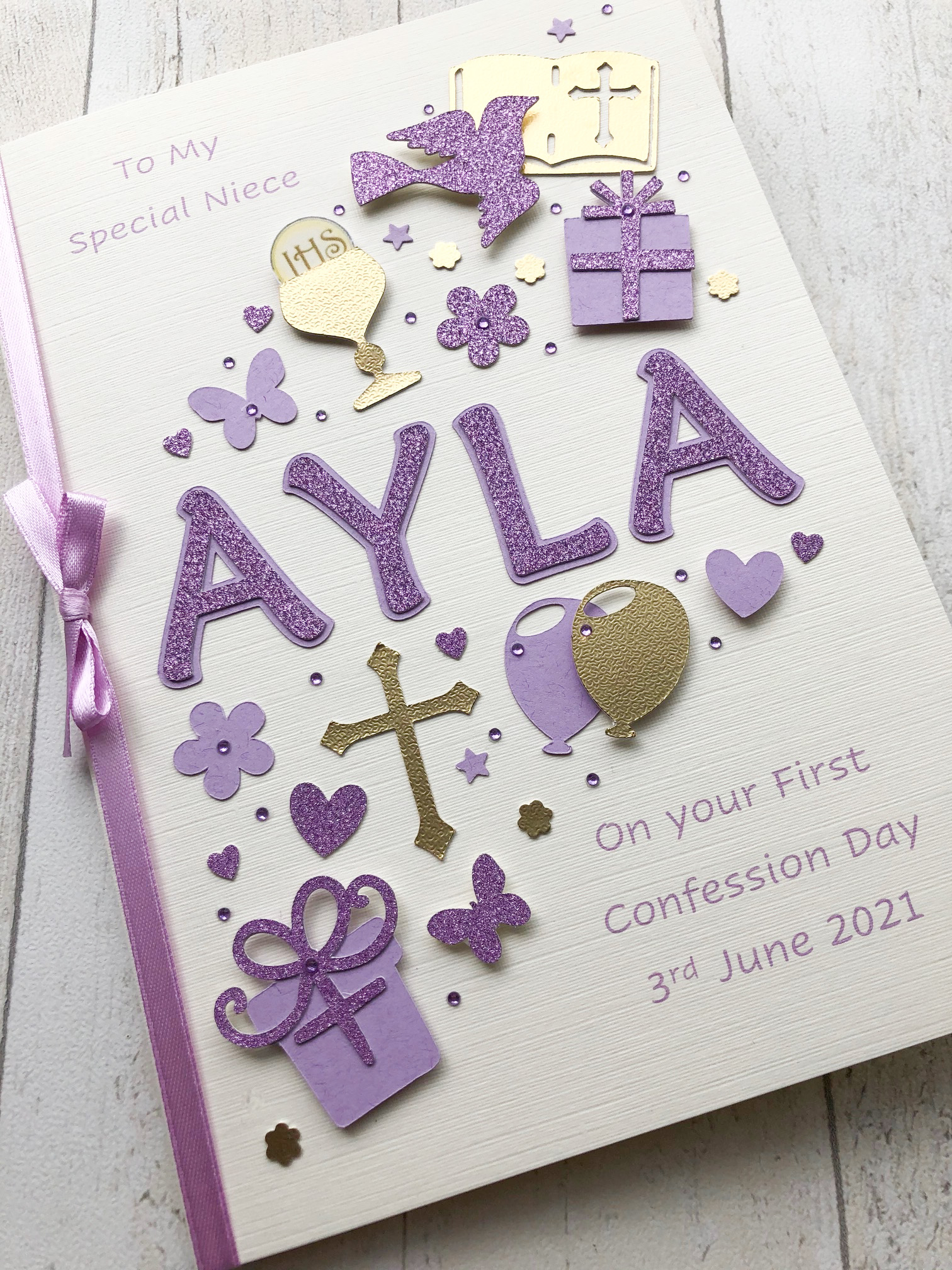 First Confession decorated name | First Hand Cards