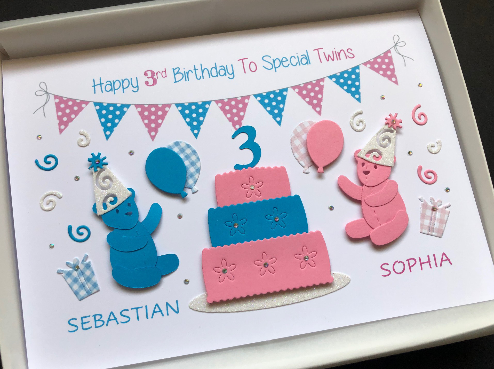Childrens twins birthday party | First Hand Cards